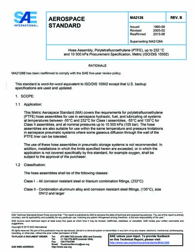 SAE MA 2126B-2005 (SAE MA2126B-2005) - Hose Assembly ...