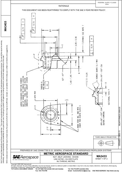 SAE MA 3433-1989 (SAE MA3433-1989) - Nut, Self Locking - Shank UNS ...