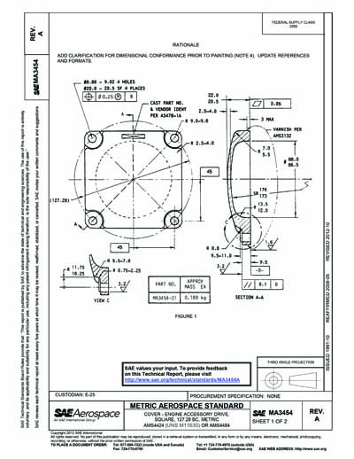 SAE MA 3454A-2012 (SAE MA3454A-2012) - Cover - Engine Accessory Drive ...