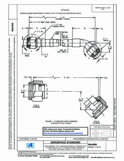 SAE MA 4569-1994 (SAE MA4569-1994) - Hose Assembly, PTFE, Aramid ...