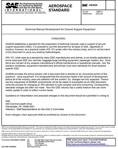 SAE AS 4828-1996 (SAE AS4828-1996) - Technical Manual Development for ...