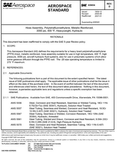 SAE AS 604D-2000 (SAE AS604D-2000) - Hose Assembly ...