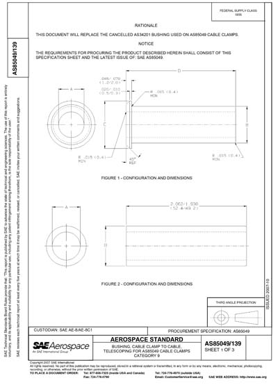 SAE AS 85049/139-2007 (SAE AS85049/139-2007) - Bushing, Cable Clamp to ...