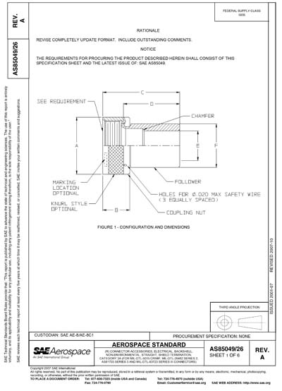 SAE AS 85049/26A-2007 (SAE AS85049/26A-2007) - Connector accessories ...