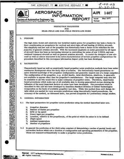 SAE AIR 1407-1977 (SAE AIR1407-1977) - Prediction Procedure for Near ...