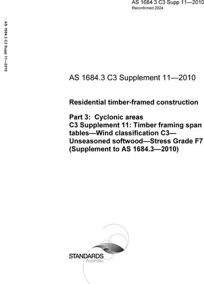 AS 1684.3 C3 Supp 11-2010 (R2024) - Residential timber-framed ...