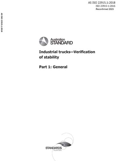 AS ISO 22915.1:2018 - Industrial trucks - Verification of stability ...