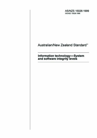 AS/NZS 15026:1999 - Information technology - System and software ...