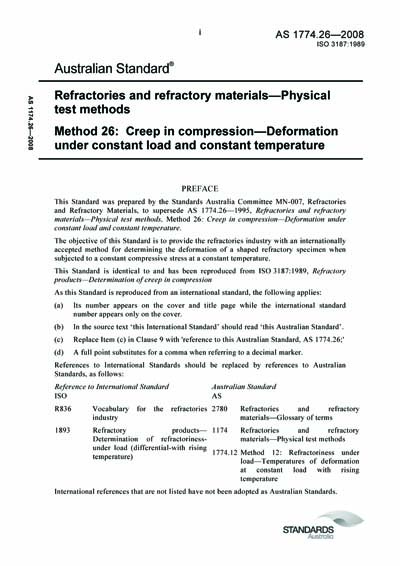 AS 1774.26-2008 - Refractories and refractory materials - Physical test ...