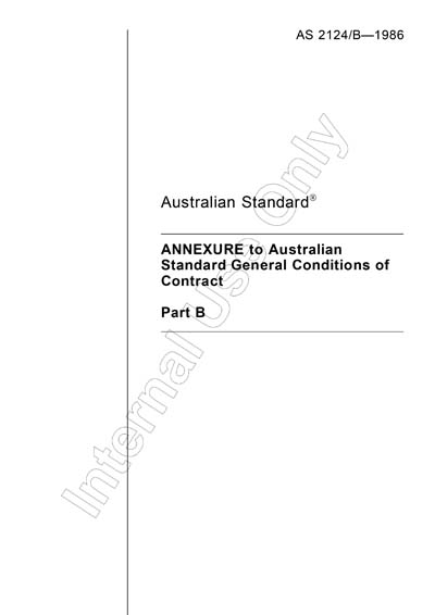AS 2124/B-1986 - Annexure Part B (FOREIGN STANDARD)