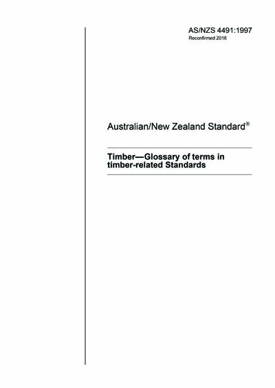 AS/NZS 4491:1997 (R2016) - Timber - Glossary of terms in timber related ...