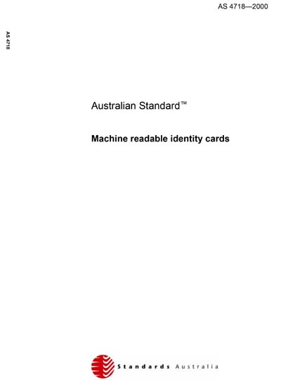 AS 4718-2000 - Machine readable identity cards (FOREIGN STANDARD)