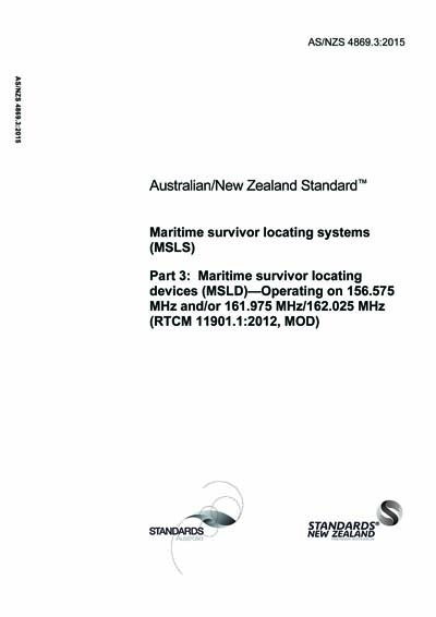 AS/NZS 4869.3:2015 - Maritime survivor locating systems (MSLS ...