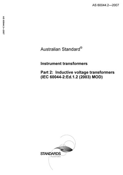 AS 60044.2-2007 - Instrument transformers - Inductive voltage ...