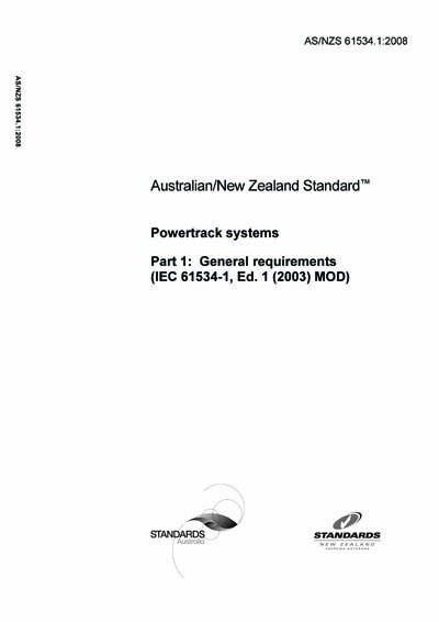 AS/NZS 61534.1:2008 - Powertrack systems - General requirements (IEC ...