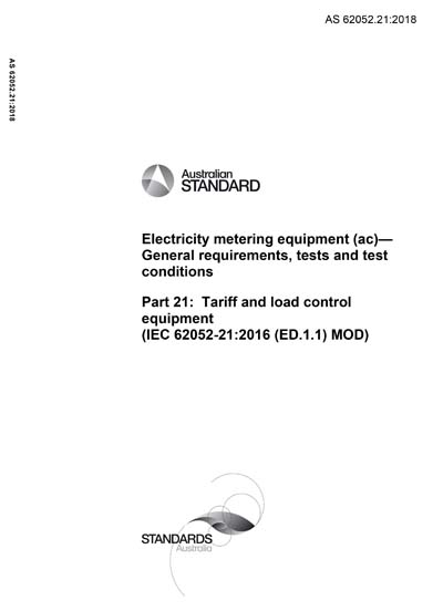 AS 62052.21:2018 - Electricity metering equipment (ac) - General ...