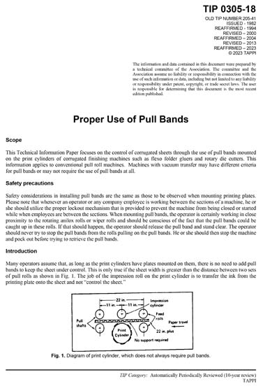 TAPPI TIP 0305-18:2023 - Proper use of pull bands