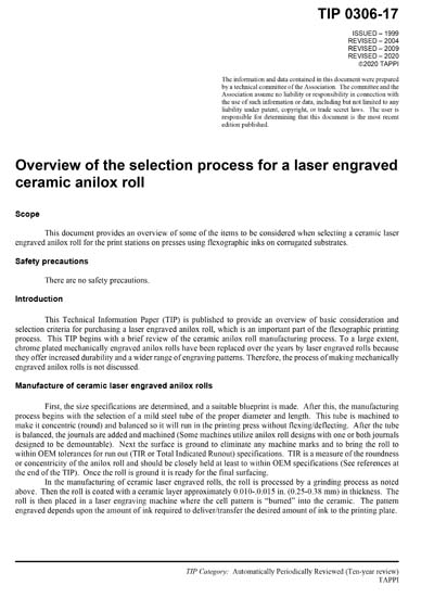 TAPPI TIP 0306-17 (2020) - Overview of the selection process for a ...