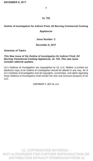 UL 724 Ed. 2-2017 - Outline of Investigation for Indirect Fired, Oil ...