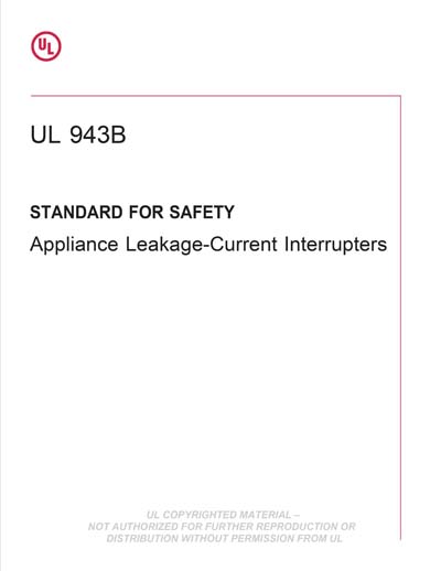 UL 943B Ed. 3-2017 - Standard for Appliance Leakage-Current ...