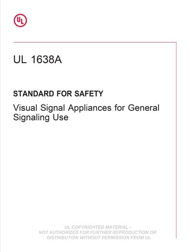 UL 1638A Ed. 1-2016 - Standard for Visual Signal Appliances for General ...